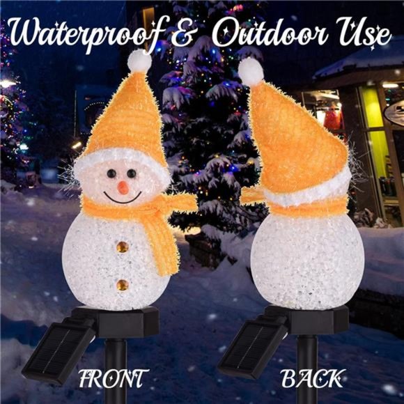 Holiday | 3pack Solar Snowman Christmas Pathway Lights Snowman Lights ...